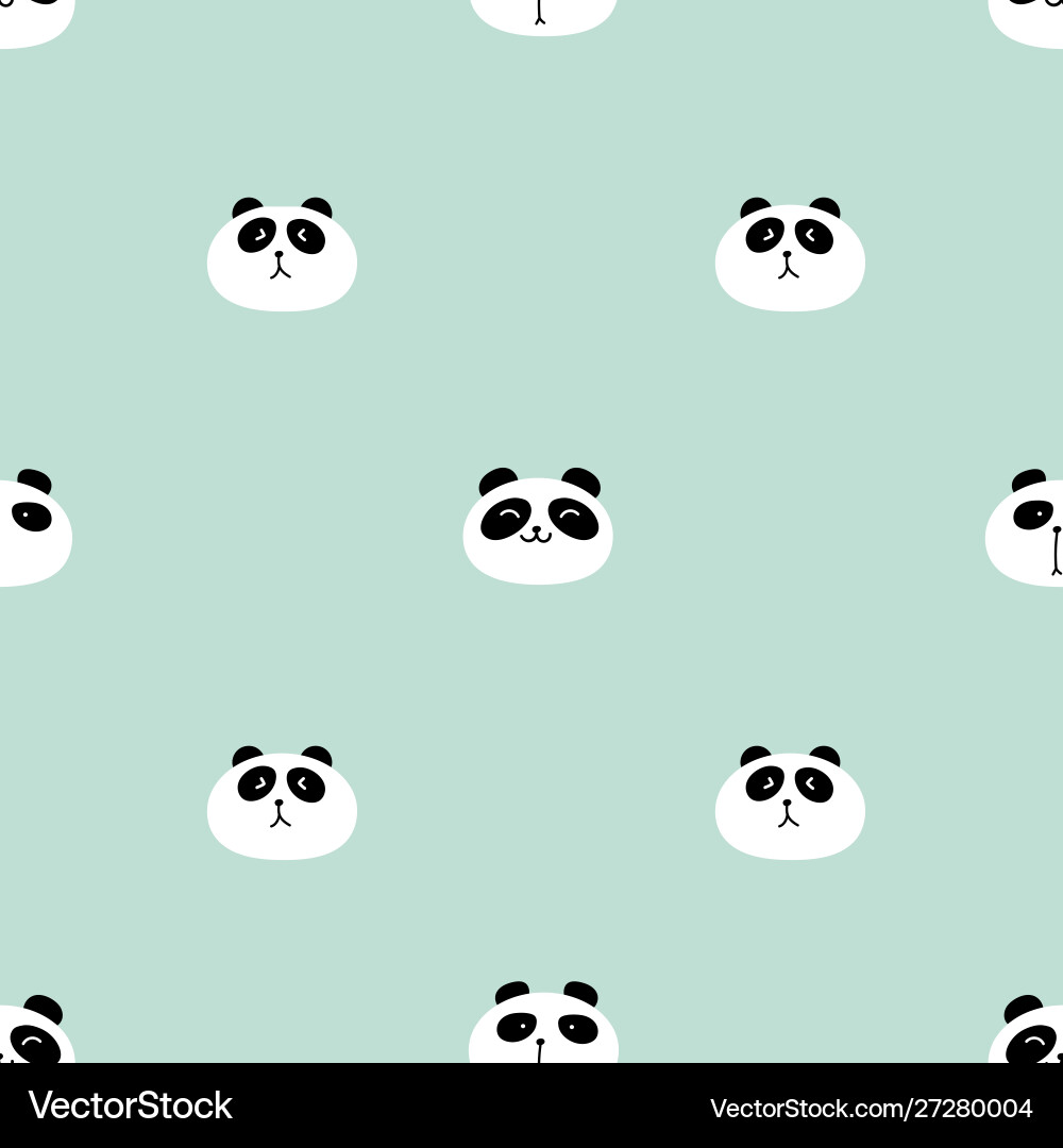 Cute panda seamless pattern background Royalty Free Vector
