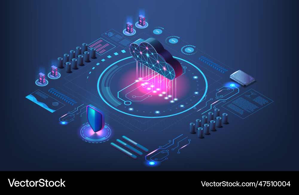 Digital Cloud Technology Network Royalty Free Vector Image