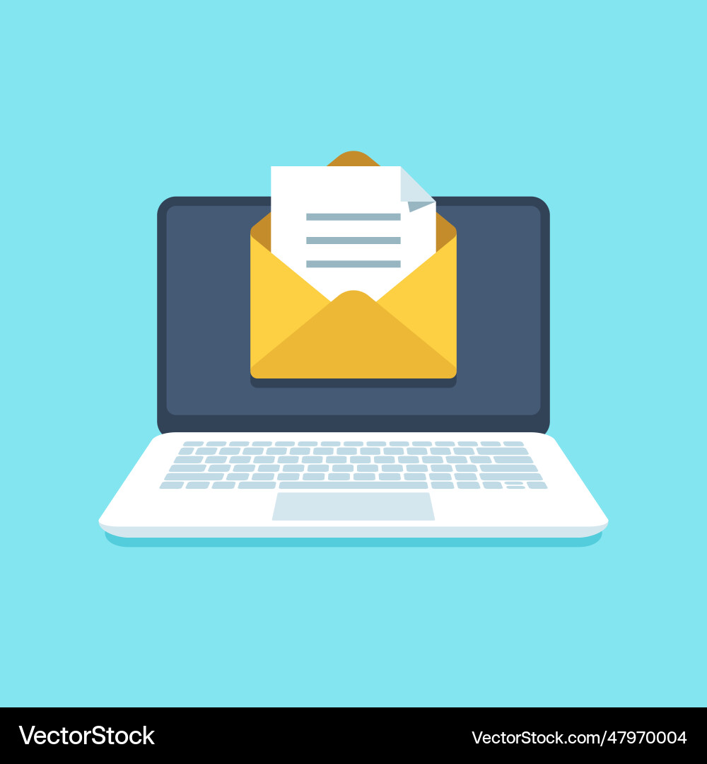 Document email on notebook mail letter Royalty Free Vector