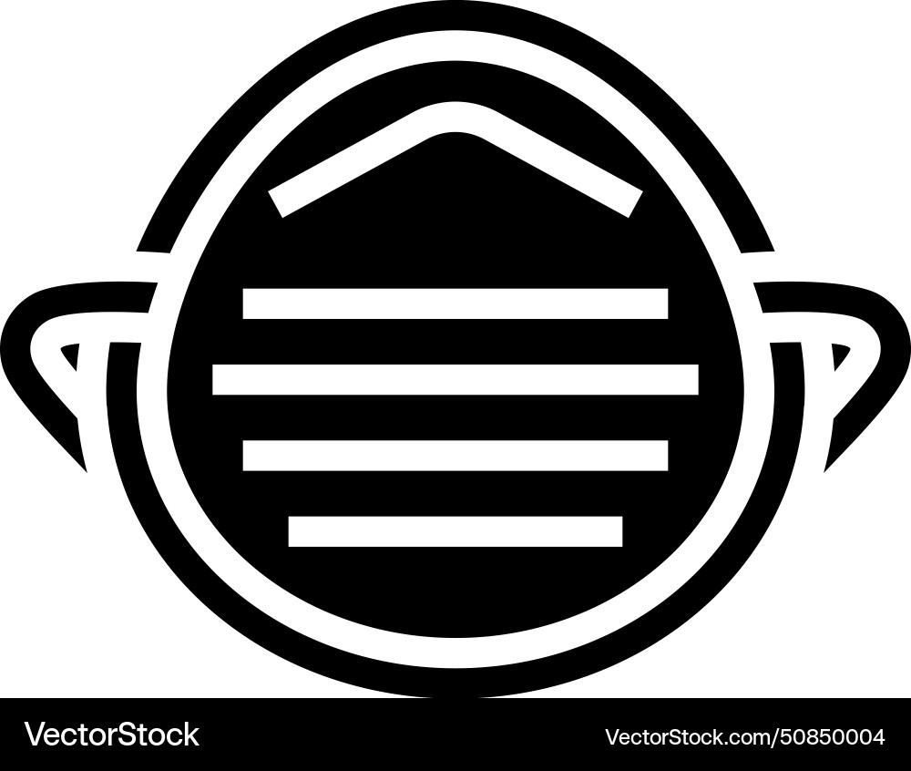 Dust mask ppe protective equipment glyph icon Vector Image