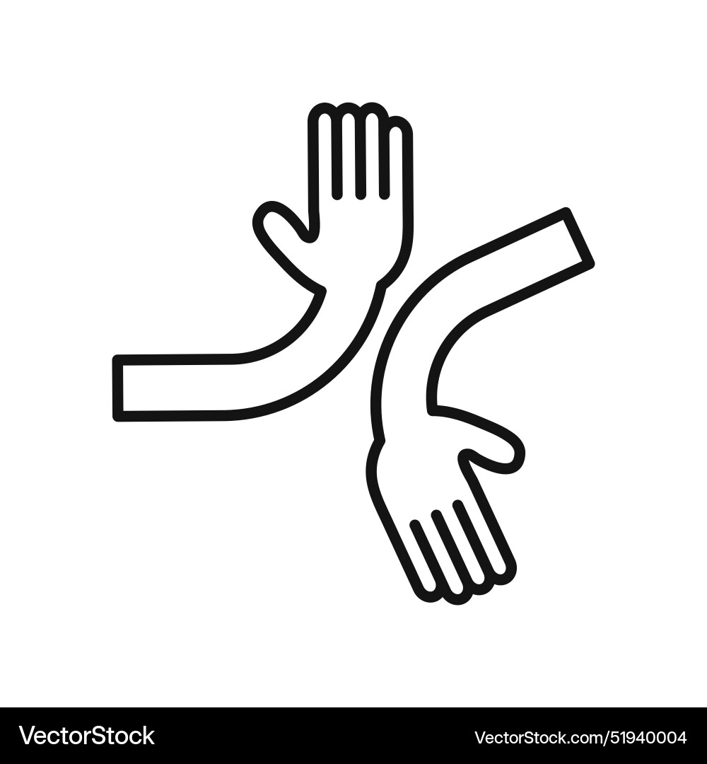 Elbow greeting icon logo sign outline Royalty Free Vector
