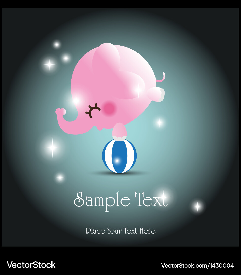 Elephant balancing on a ball Royalty Free Vector Image