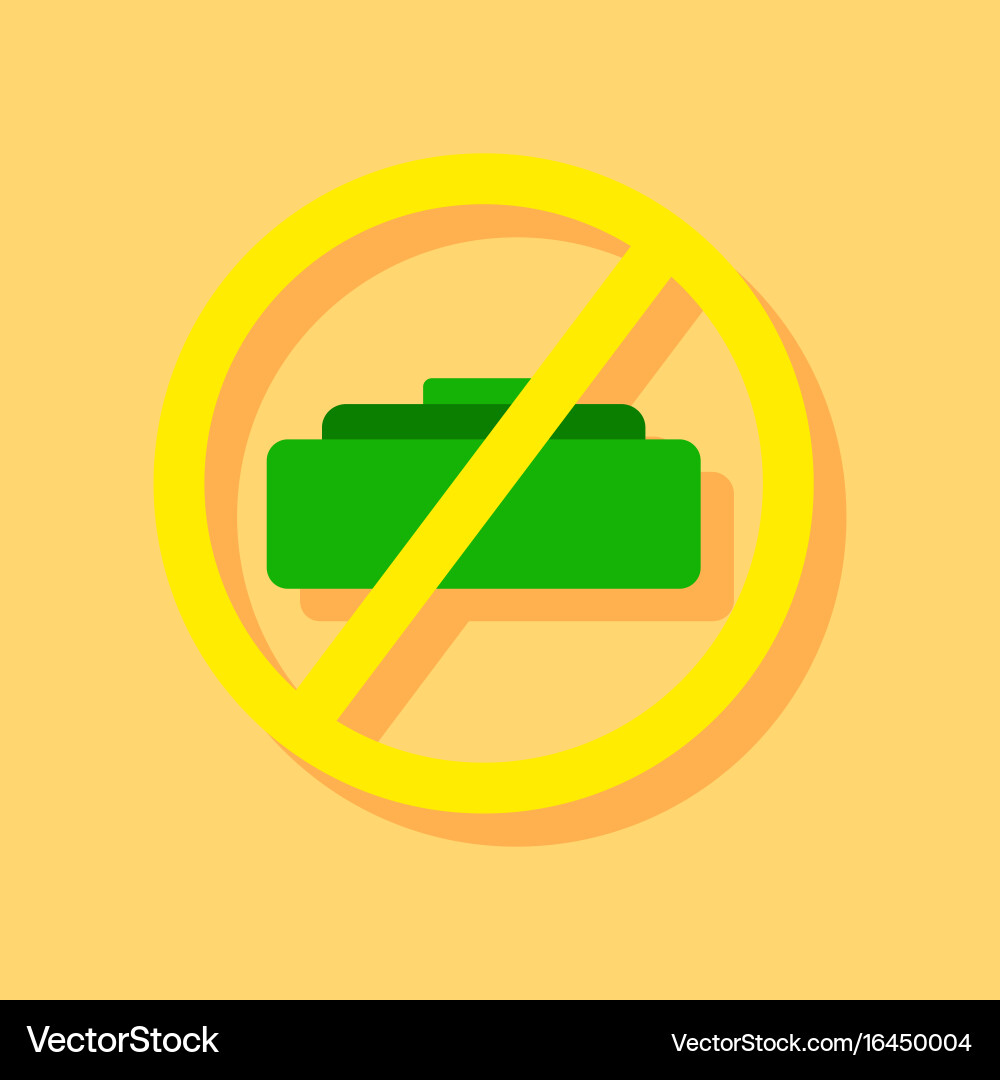 Flat icon design collection no mine sign Vector Image
