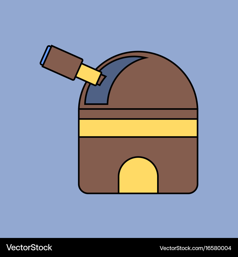 Flat icon design collection telescope station Vector Image