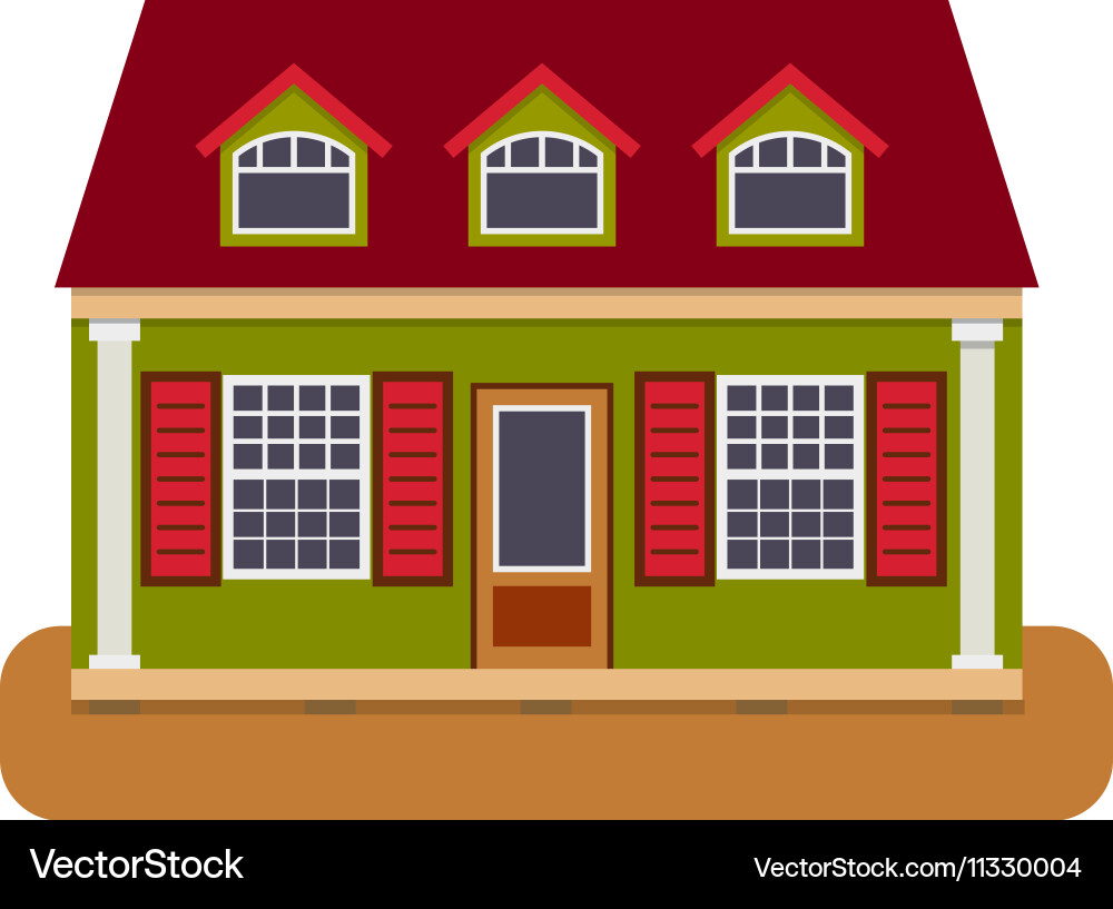 House front view Royalty Free Vector Image - VectorStock