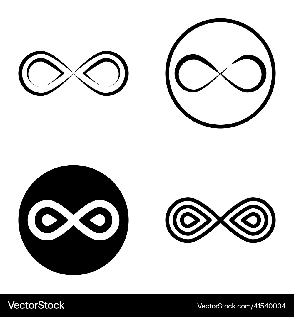 Infinity flat icon set isolated on white Vector Image