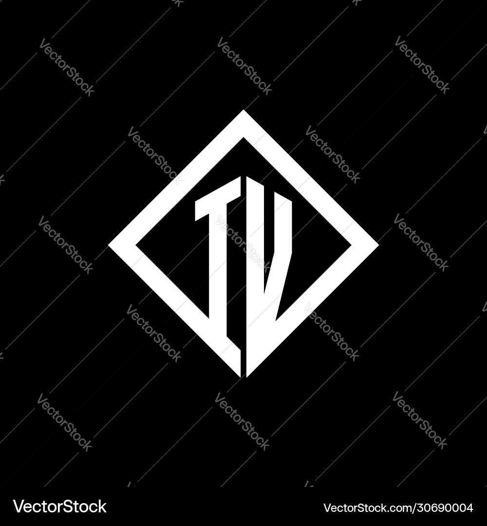 Iv logo monogram with square rotate style design Vector Image