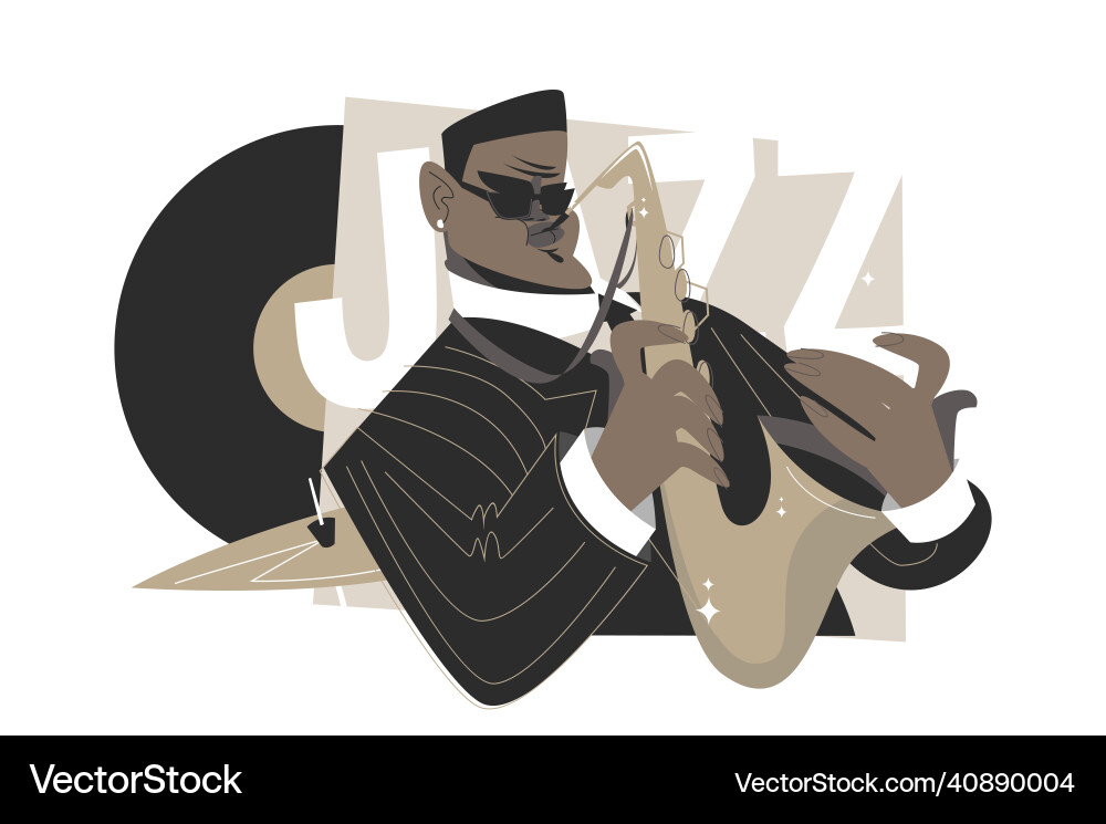 Jazz saxophone man player Royalty Free Vector Image