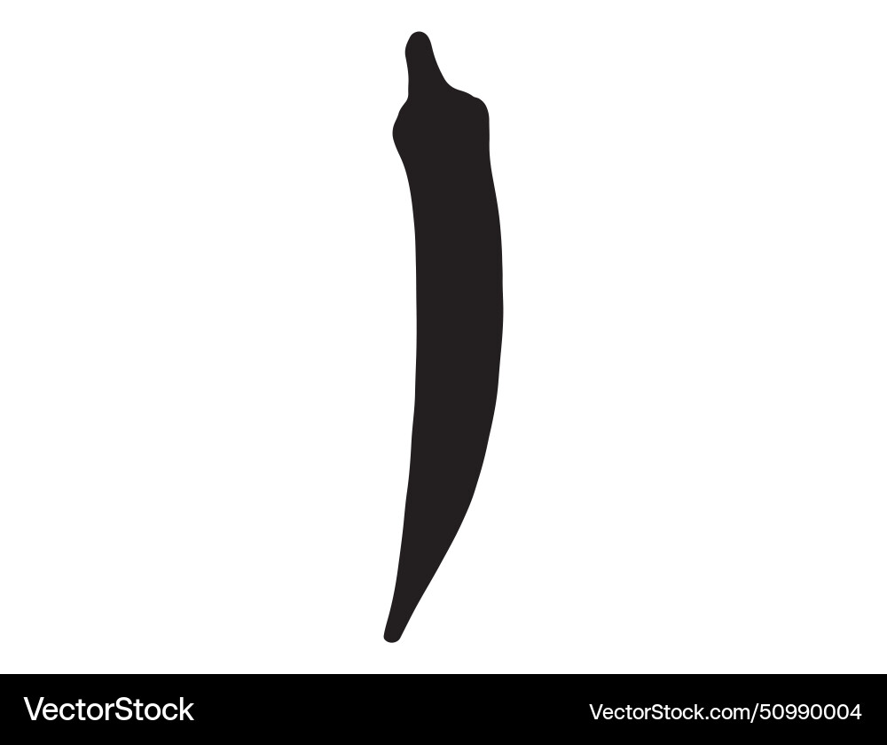 Lady finger silhouette art Royalty Free Vector Image