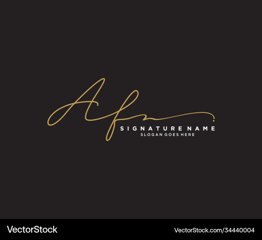 Letter af signature logo template Royalty Free Vector Image
