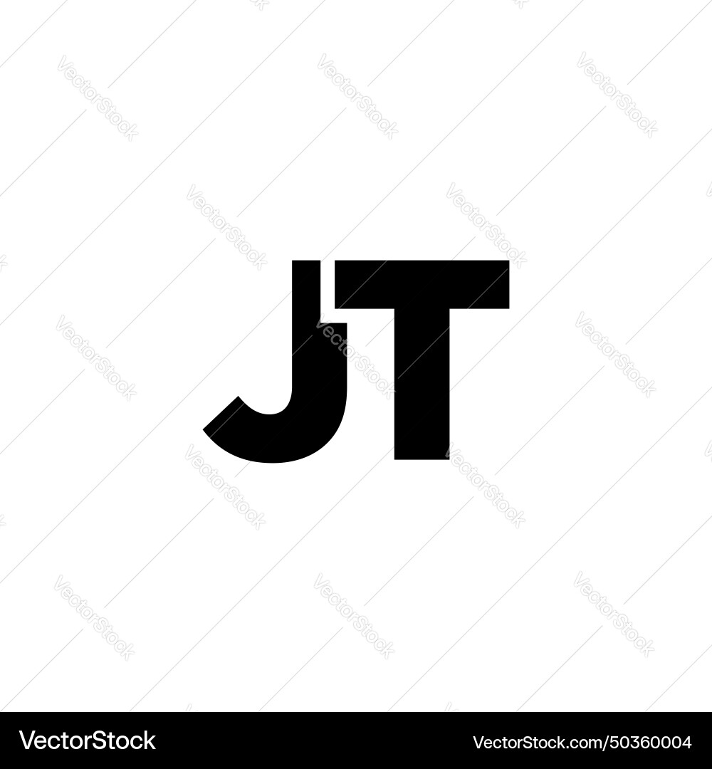 Letter j and t jt logo design template minimal Vector Image