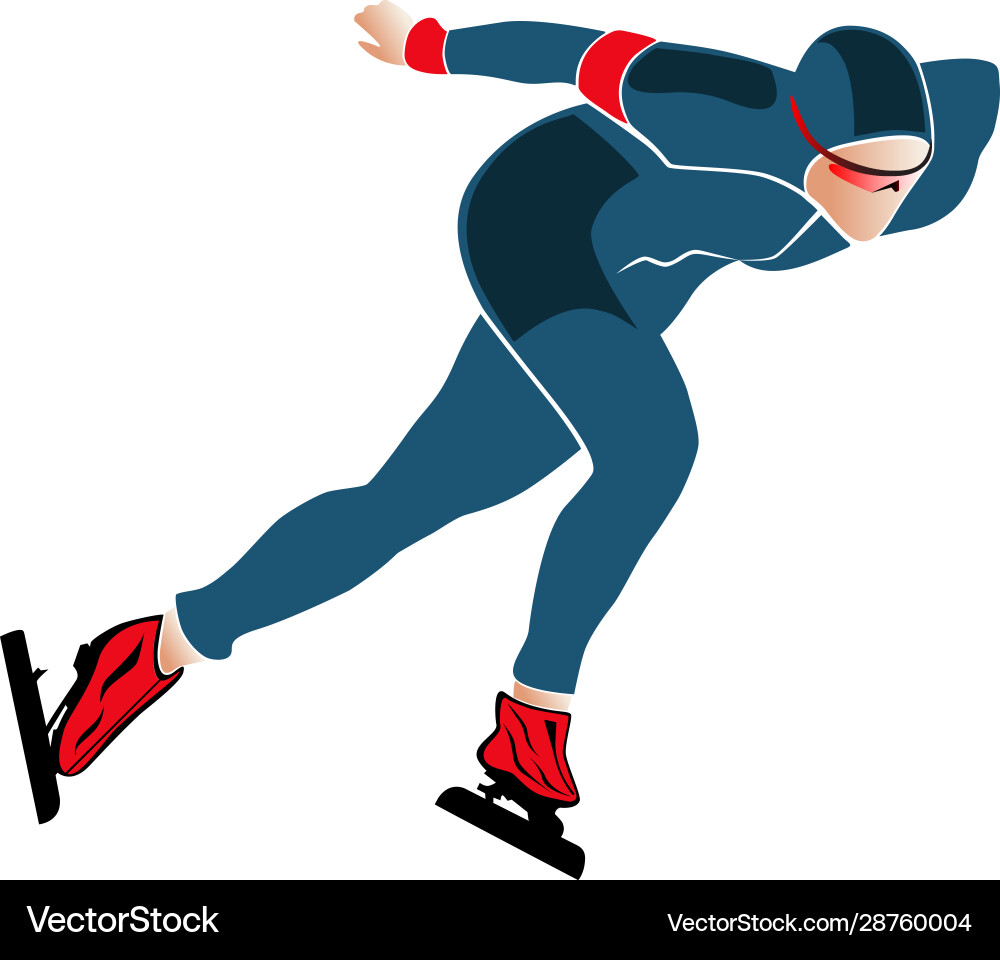Male athlete speed skating Royalty Free Vector Image