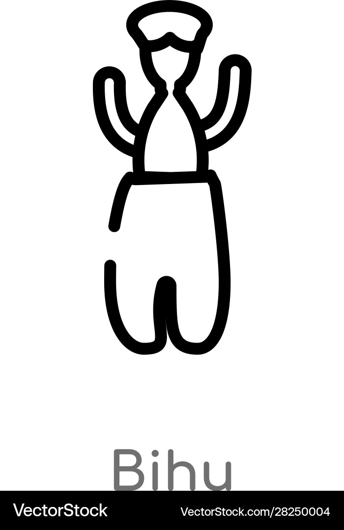 Outline bihu icon isolated black simple line Vector Image