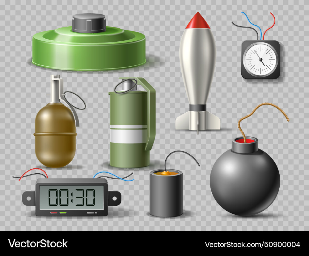 Realistic explosives mass defeat weapon dangerous Vector Image
