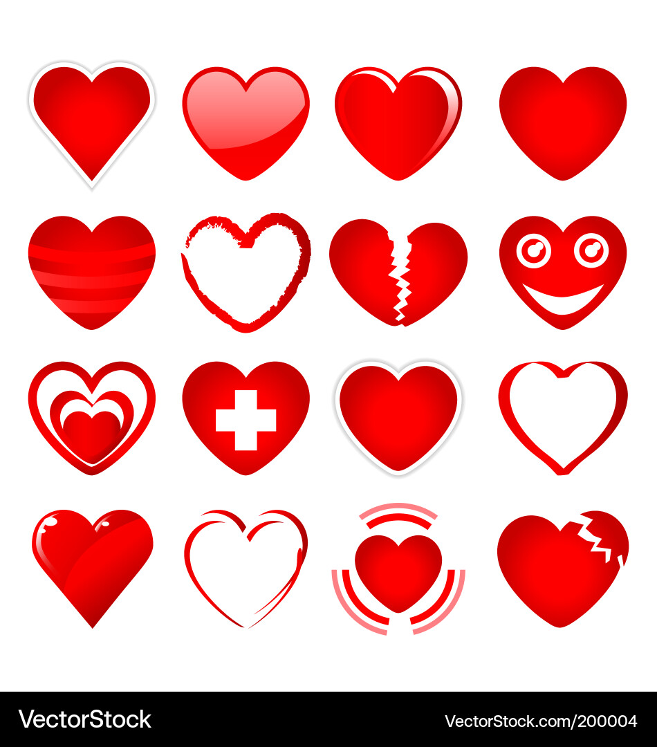 Red hearts Royalty Free Vector Image - VectorStock