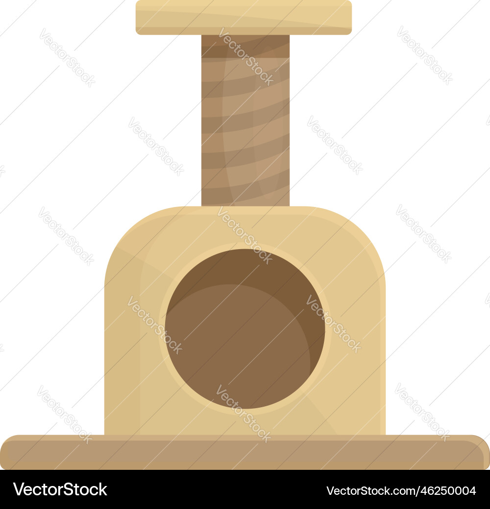 Scratch house icon cartoon cat post Royalty Free Vector
