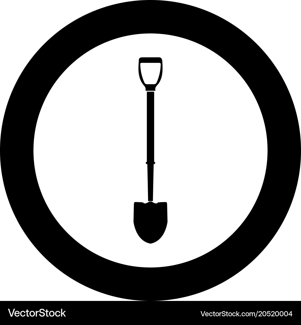 Schaufel Ikone schwarz Farbe im Kreis Lizenzfreier Vektor