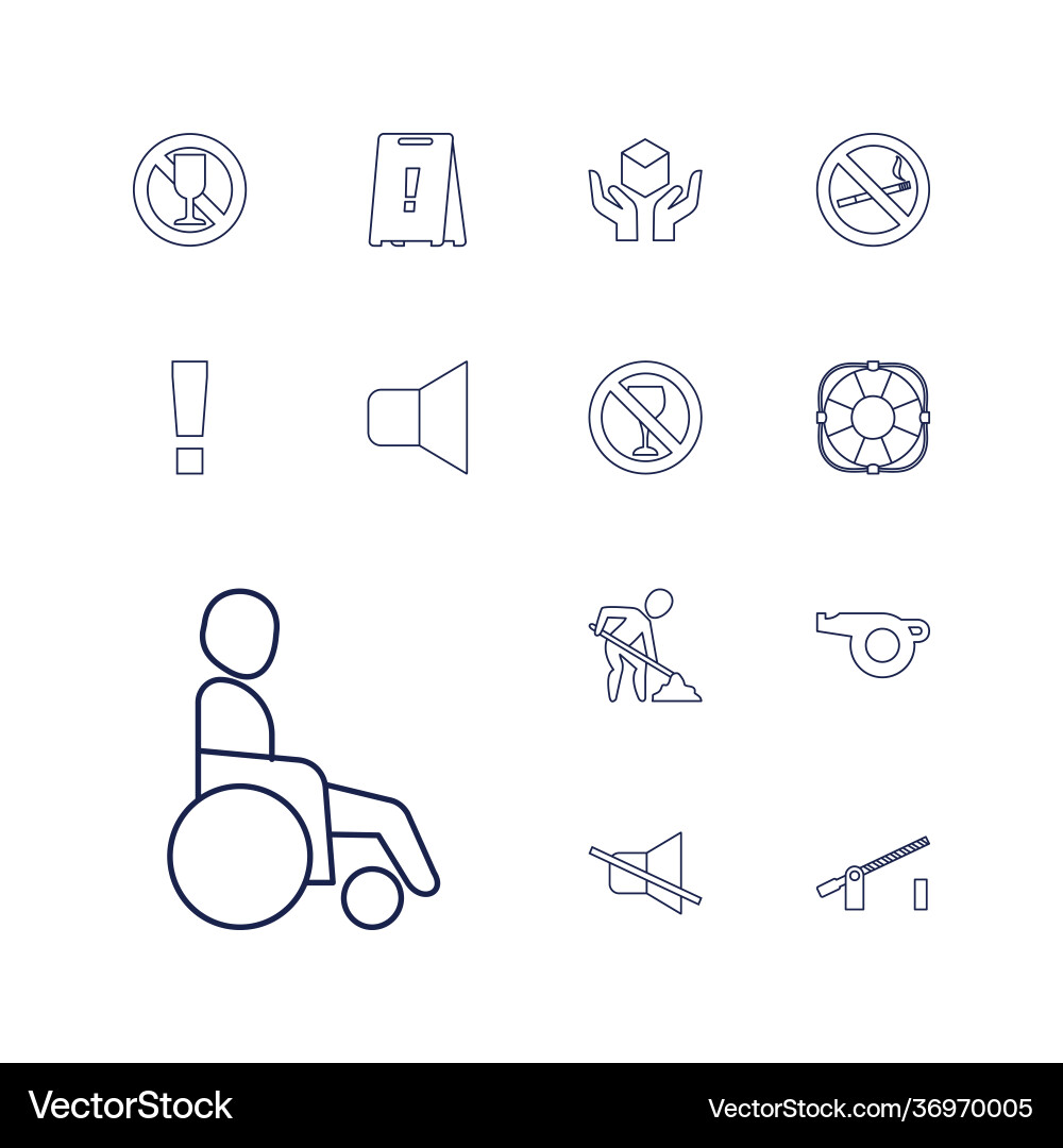 13 warning icons Royalty Free Vector Image - VectorStock