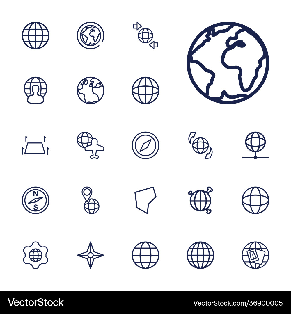 22 geography icons (36900005) – Free Vector | VectorStock