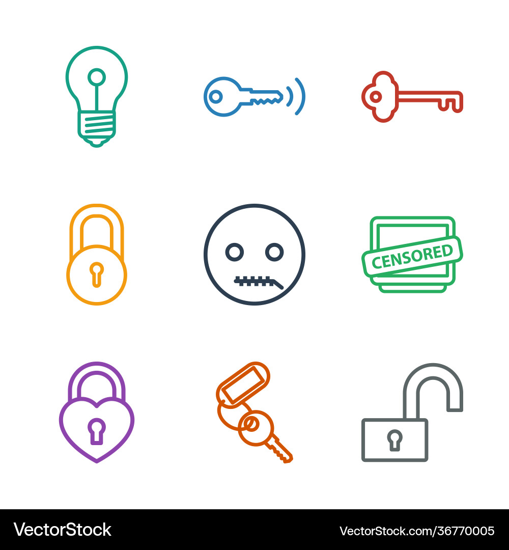 9 geheime Icons Lizenzfreies Vektorbild - VectorStock
