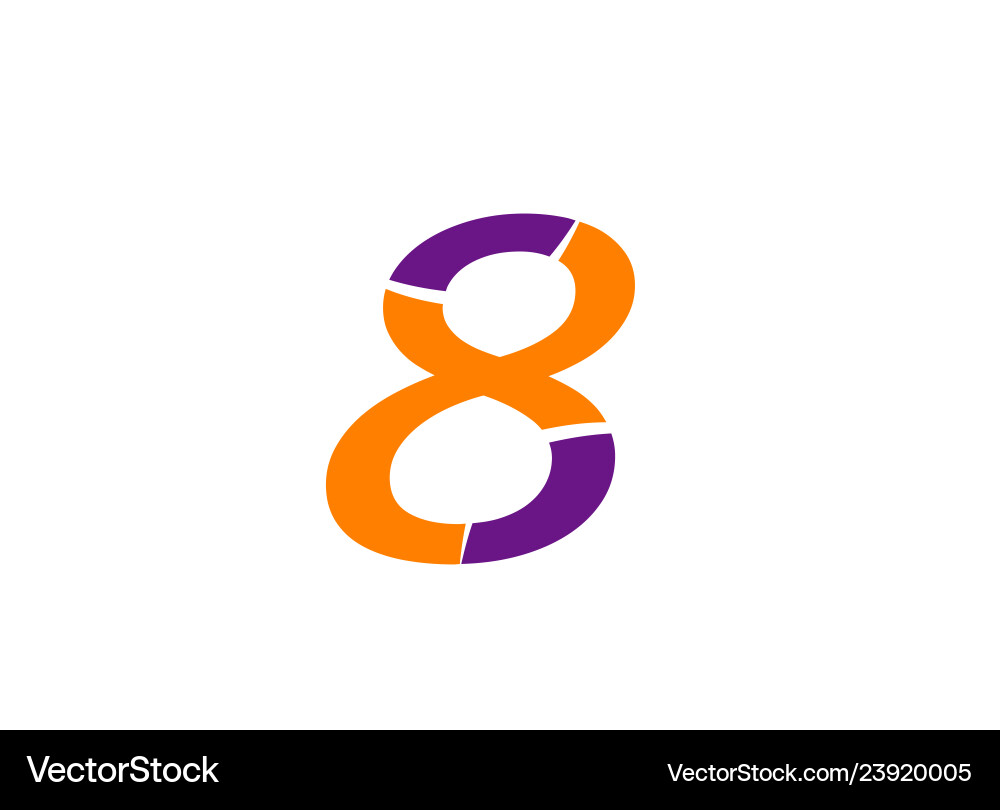 Abstract number 8 logo symbol Royalty Free Vector Image