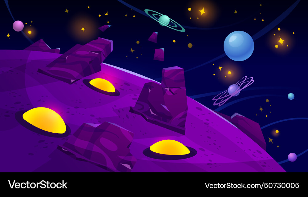 Alien planet surface for game ui design Royalty Free Vector