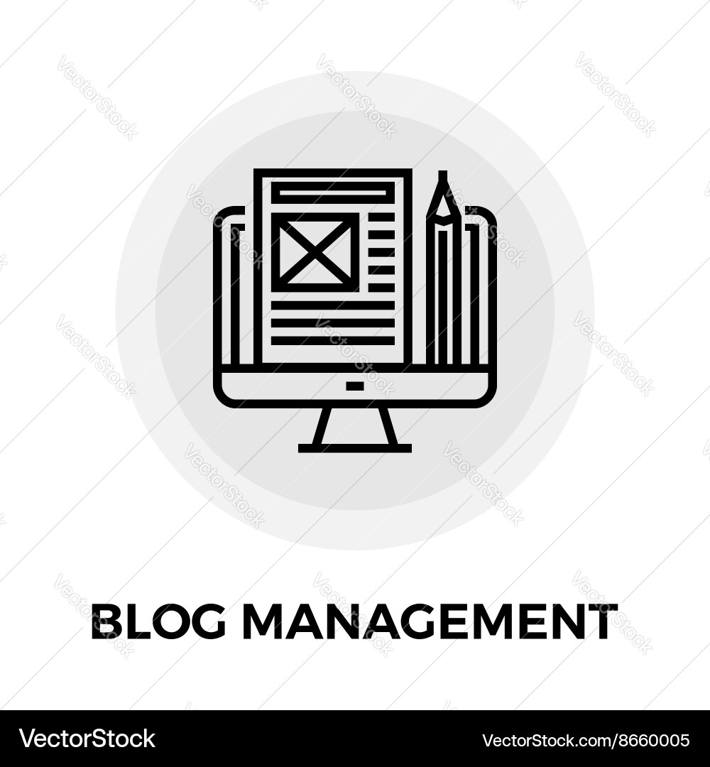 Blog management icon Royalty Free Vector Image