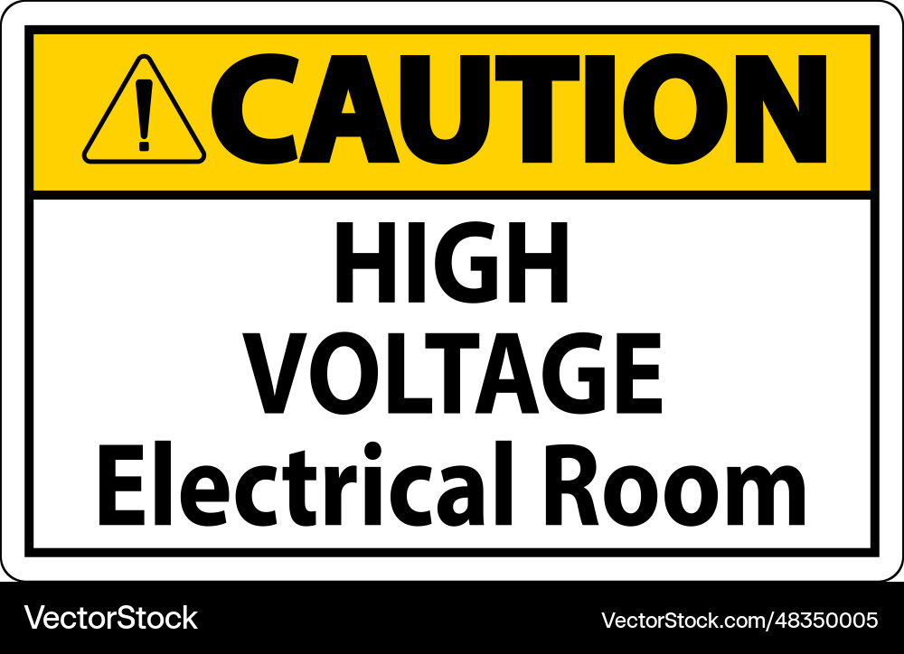 Caution sign high voltage - electrical room Vector Image