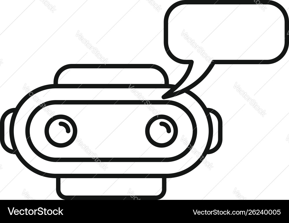 Chatbot sms icon outline style Royalty Free Vector Image