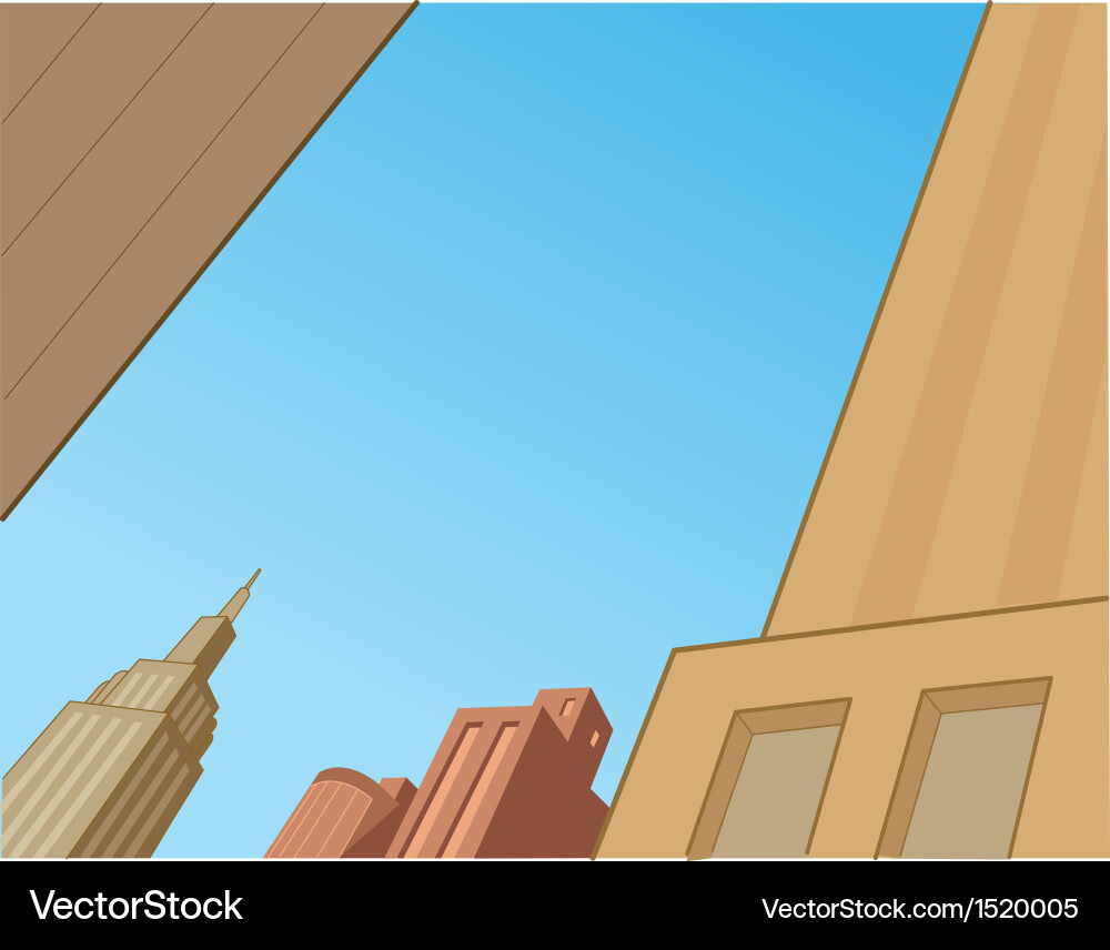 Comics city skyline scene Royalty Free Vector Image