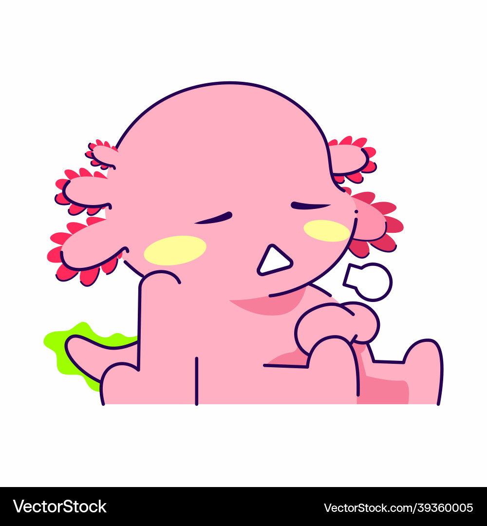 Cute axolotl full pose Royalty Free Vector Image