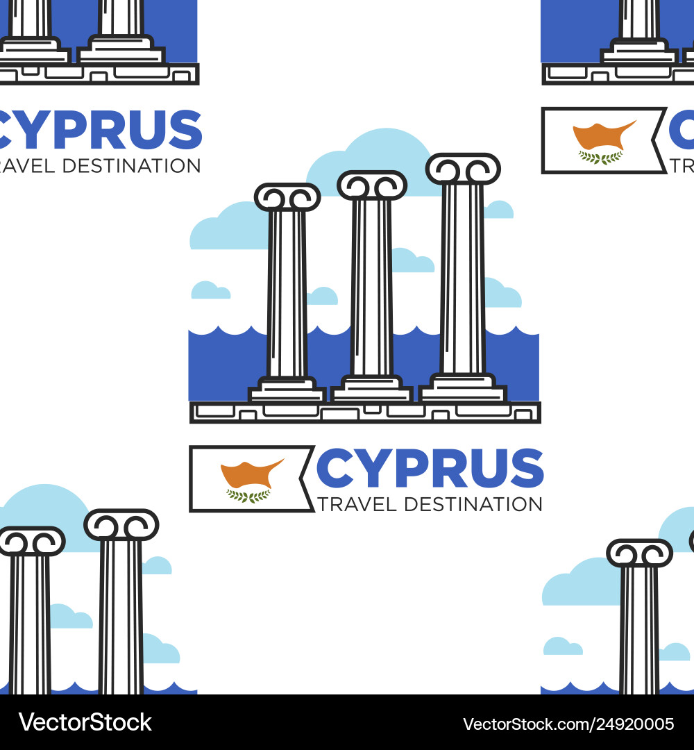 Cyprus ancient pillars seamless pattern columns Vector Image