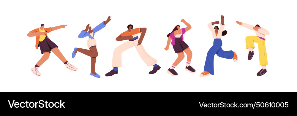 Different people dance set modern dancers perform Vector Image