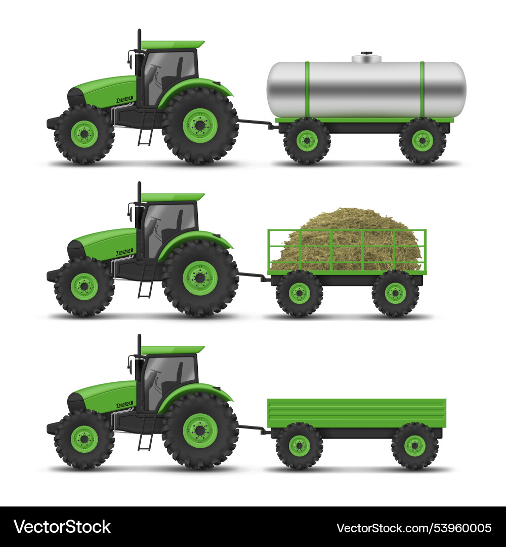 Different types of agricultural tractors Vector Image