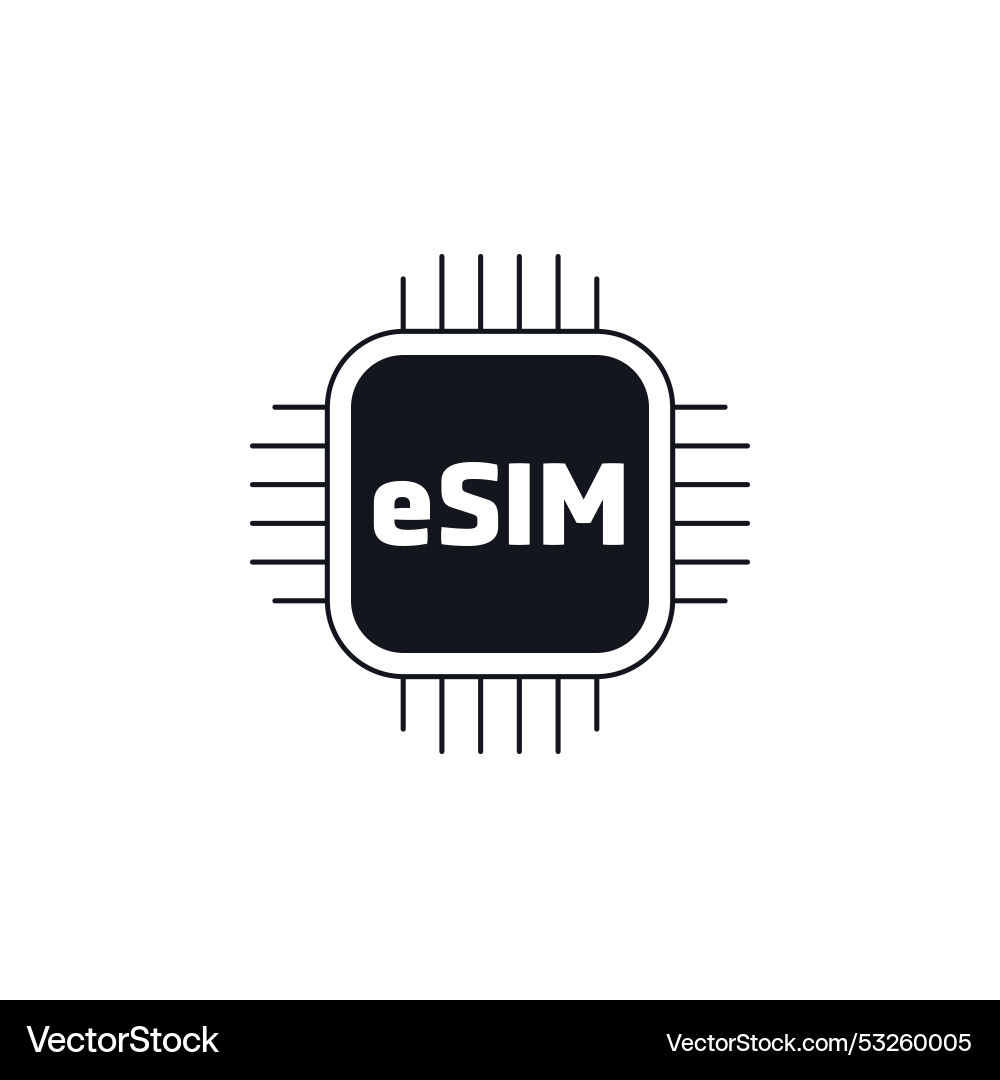 Esim card icon subscriber identification module Vector Image