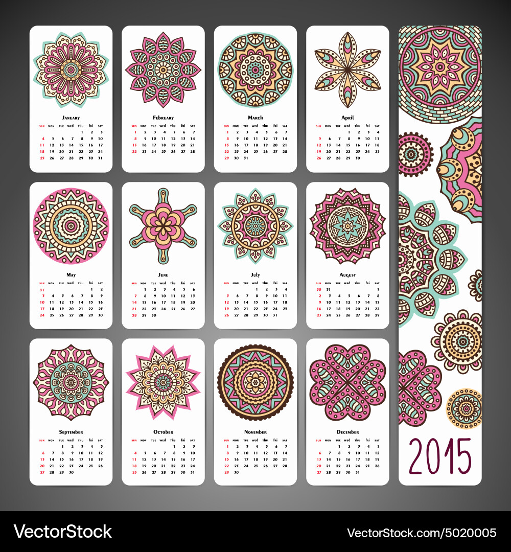 Ethnic calendar Royalty Free Vector Image - VectorStock