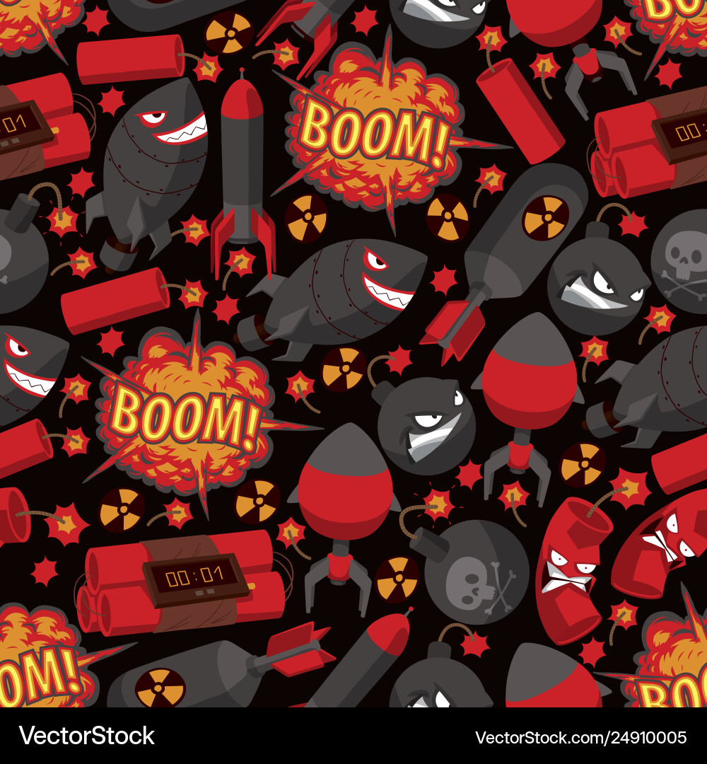 Explosion Bomb Pattern Royalty Free Vector Image