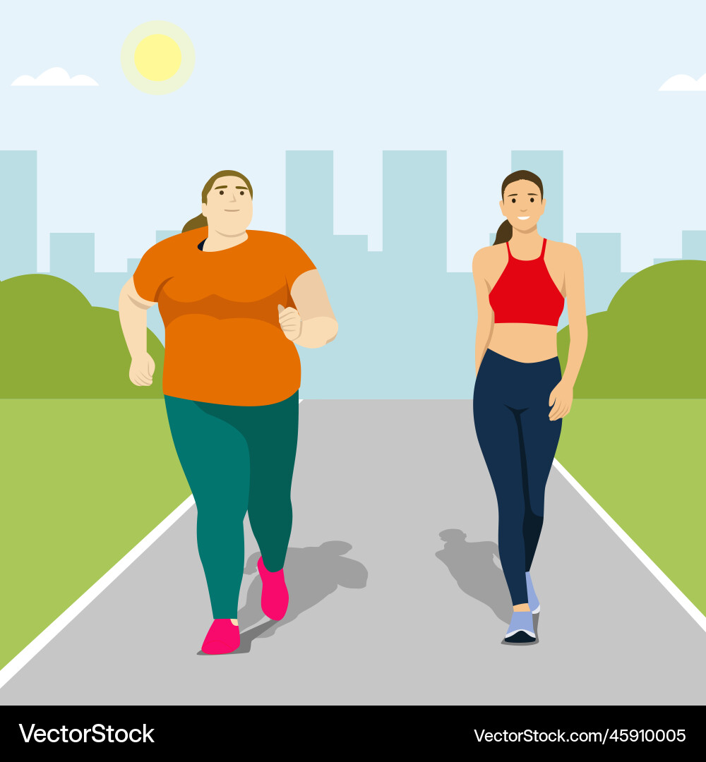 Fat and overweight figure concept sad depressed Vector Image