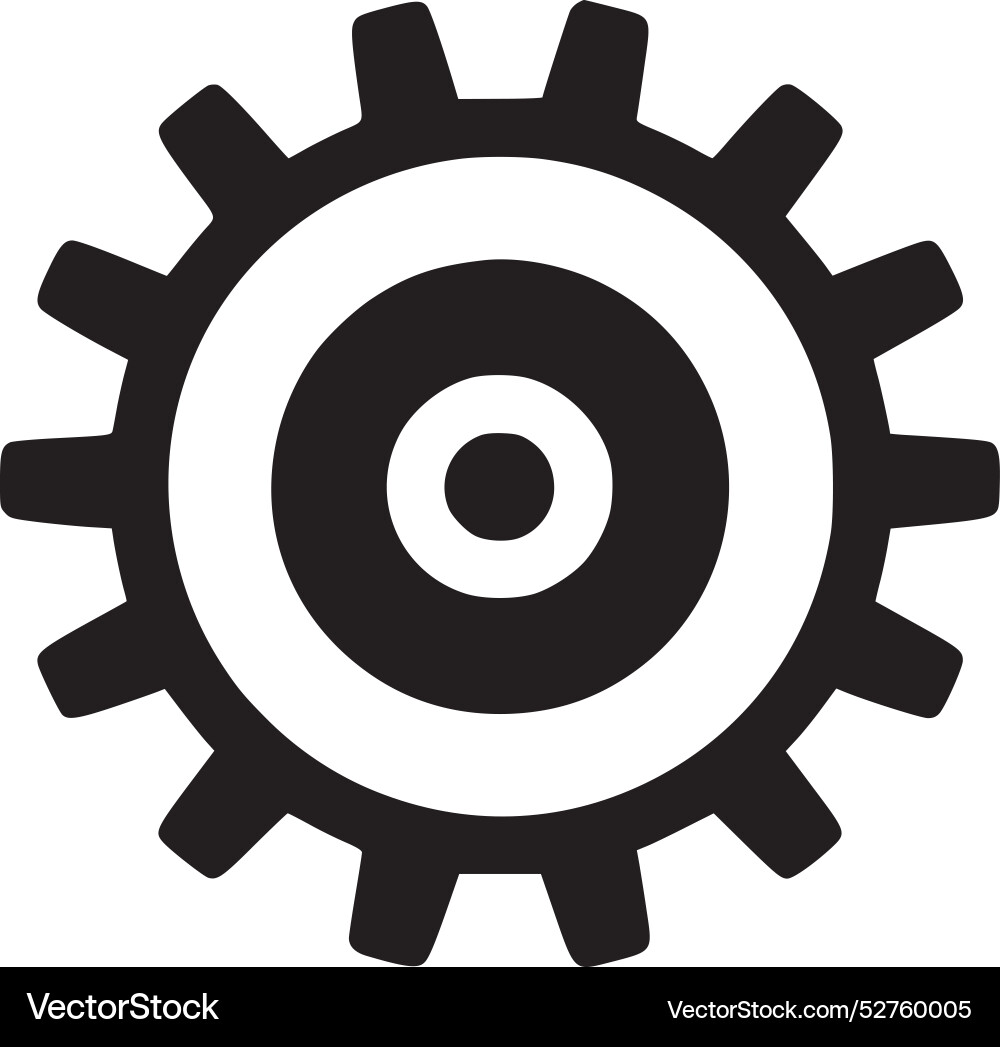 Gear - black and white isolated icon Royalty Free Vector