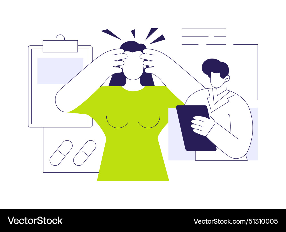 Headache and migraine abstract concept Royalty Free Vector