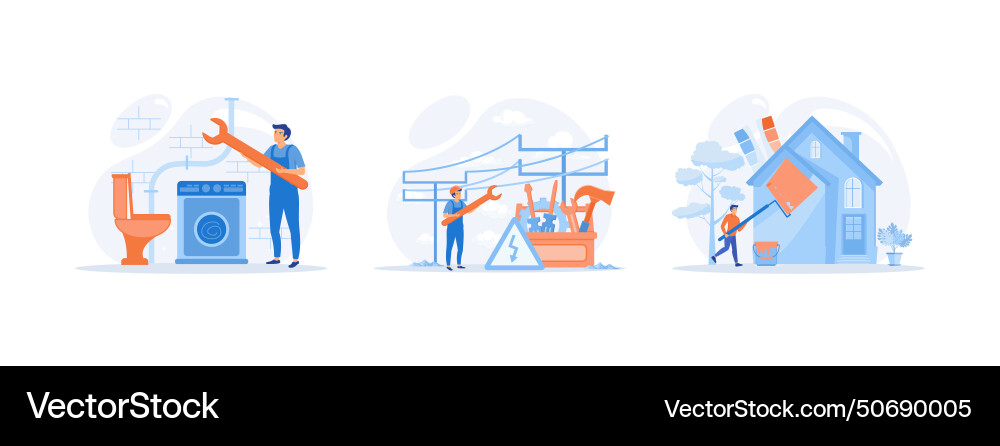 Home maintenance and improvement metaphors Vector Image