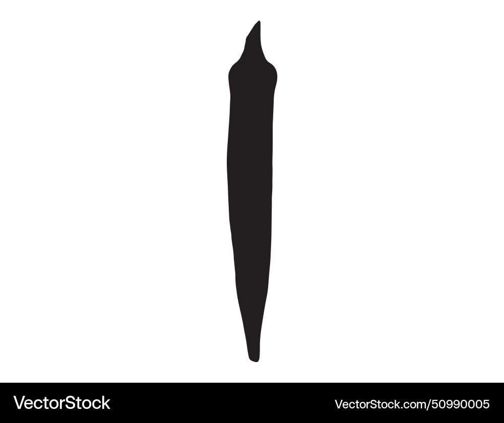 Lady finger silhouette art Royalty Free Vector Image