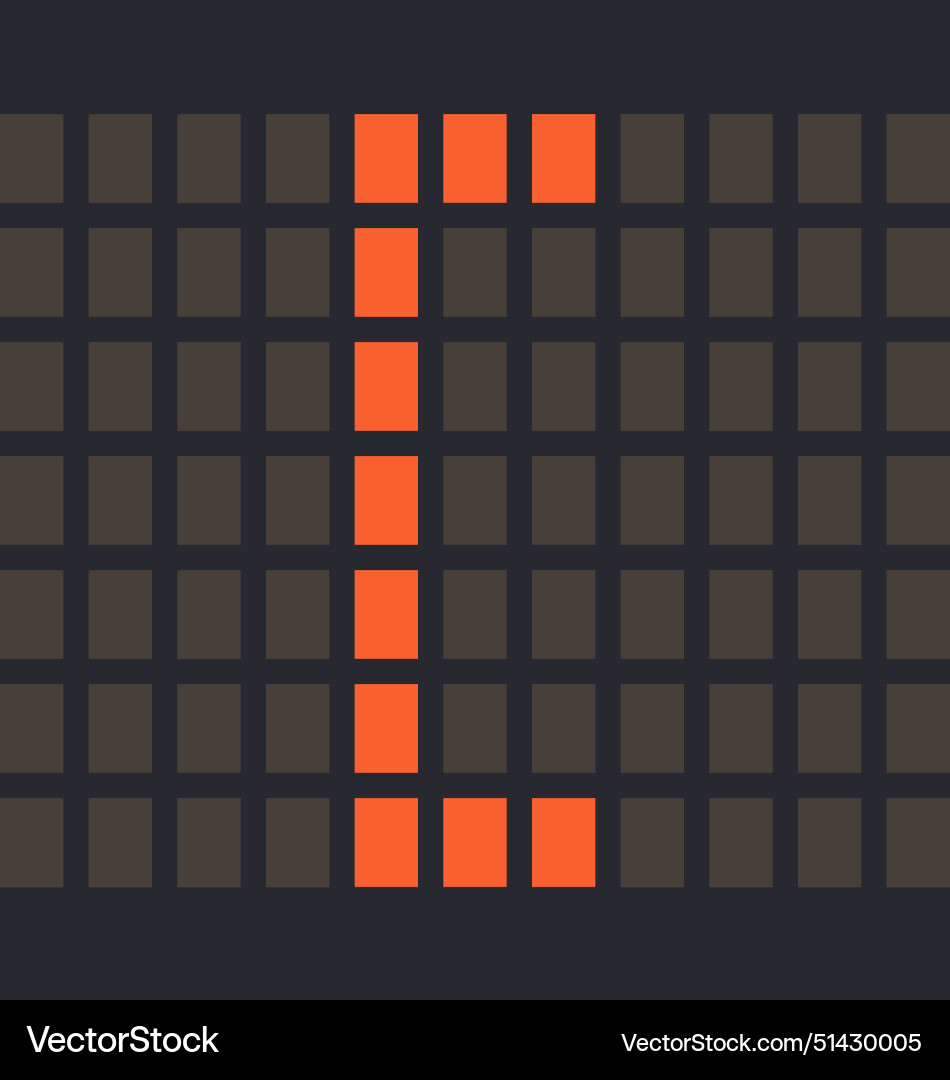 Letter symbol square bracket left led orange Vector Image