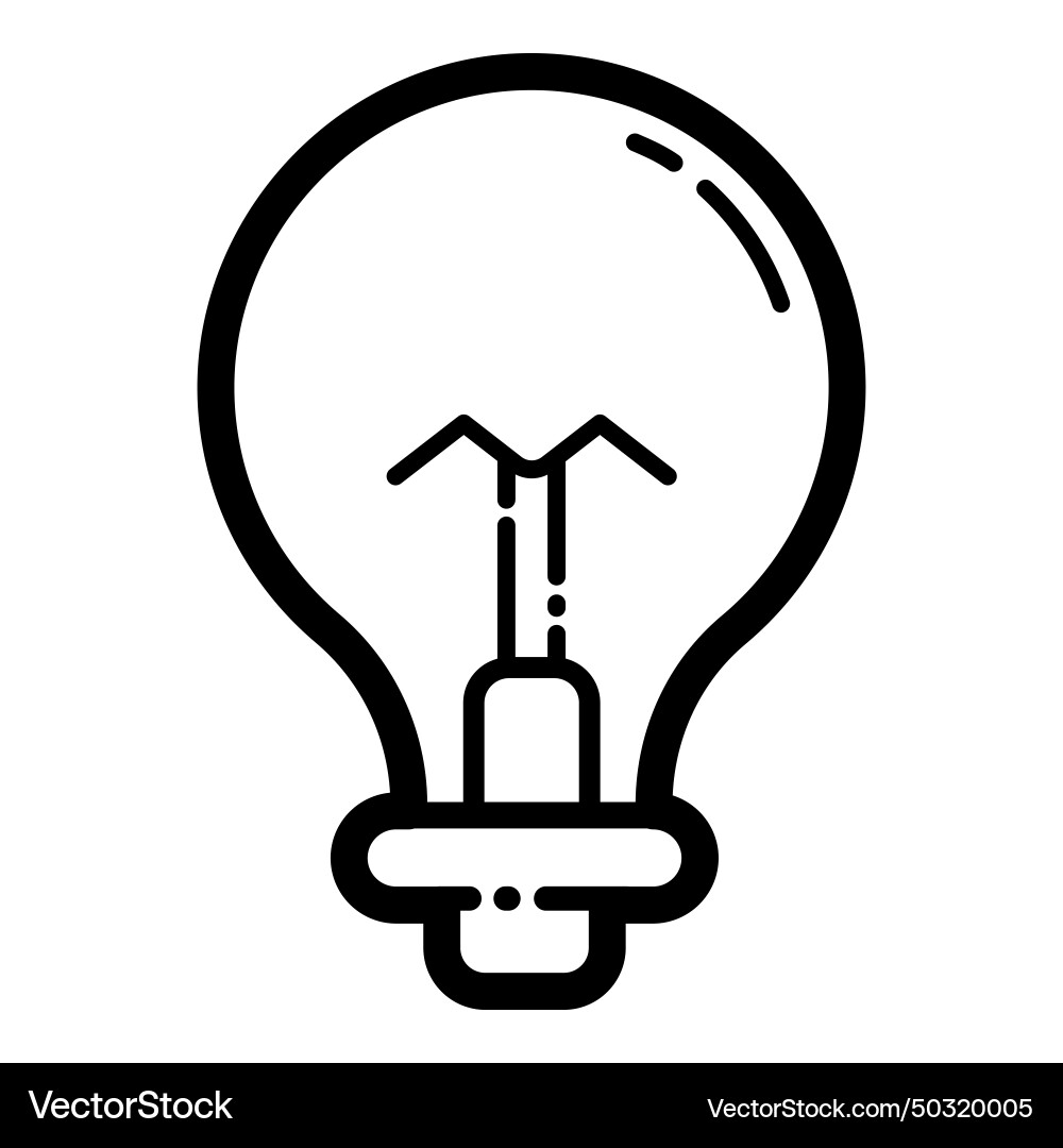 Lightbulb innovation flat icon isolated on white Vector Image