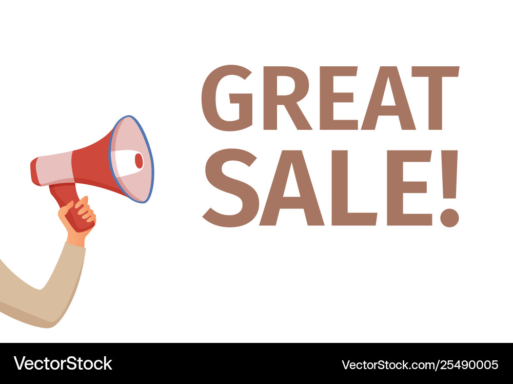 Megaphone announcement cartoon style Royalty Free Vector