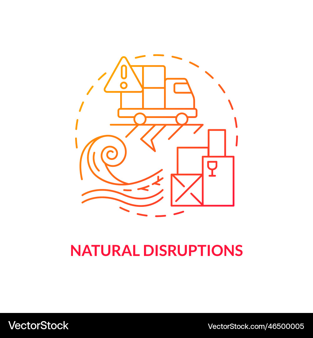 Natural disruptions red gradient concept icon Vector Image