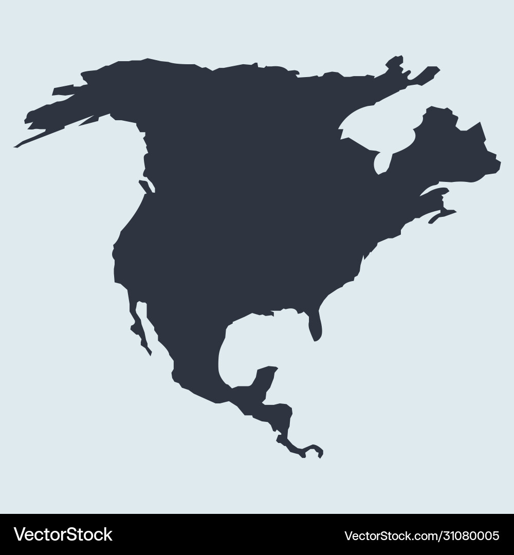 North america map logo icon simple symbol in flat Vector Image