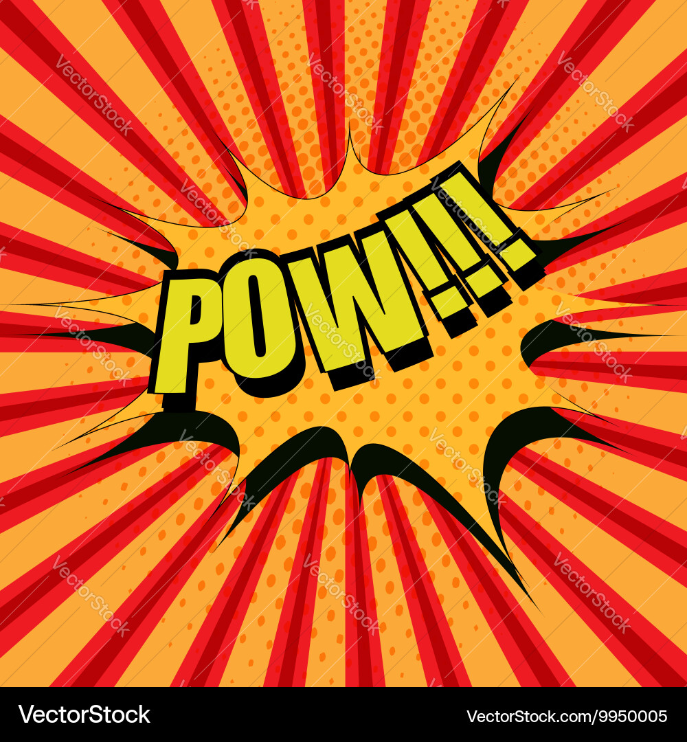 Pow comic cartoon text Royalty Free Vector Image
