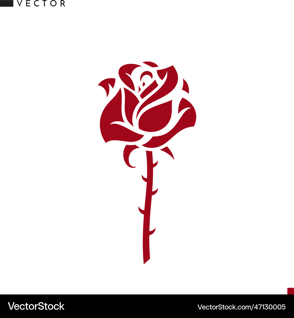 Red rose sign Royalty Free Vector Image - VectorStock