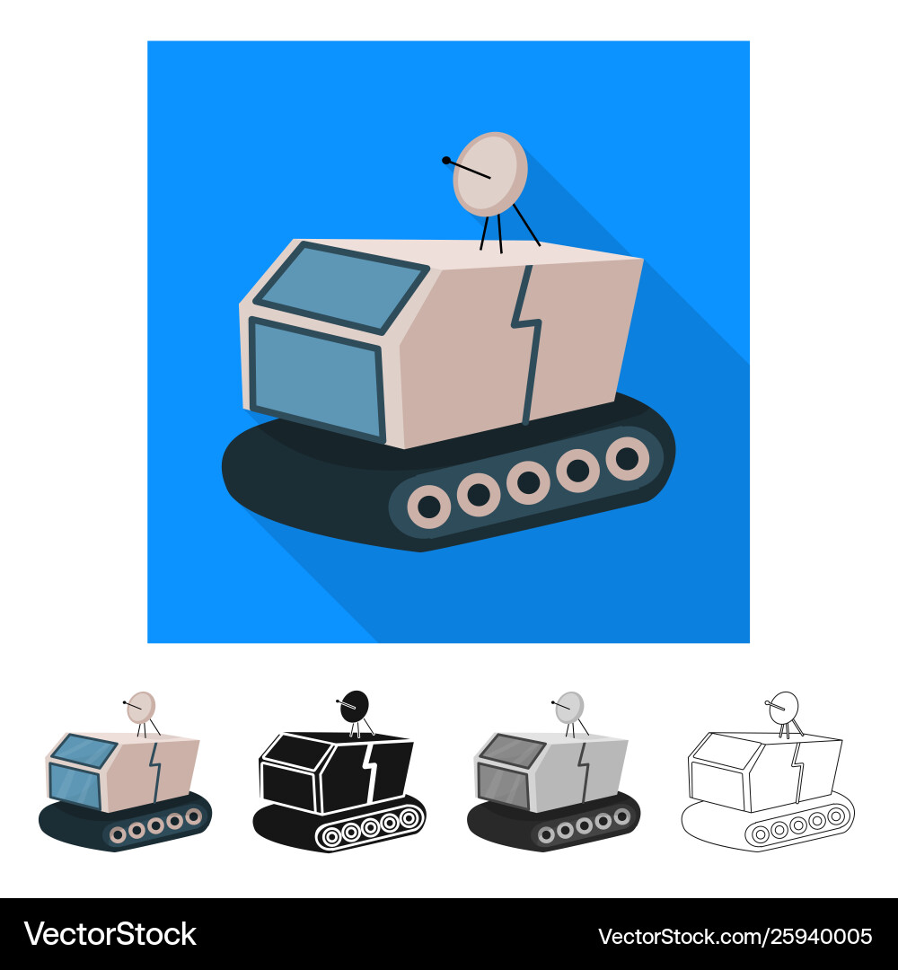 Station and moon icon set Royalty Free Vector Image